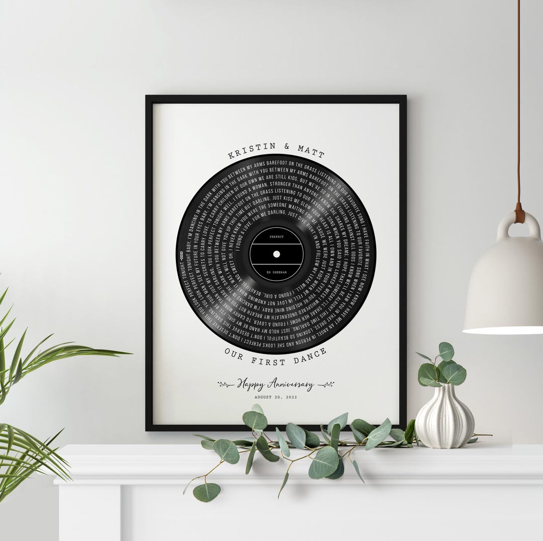 Custom Song Lyric Vinyl Record Frame | Personalized Frame Gift for ...