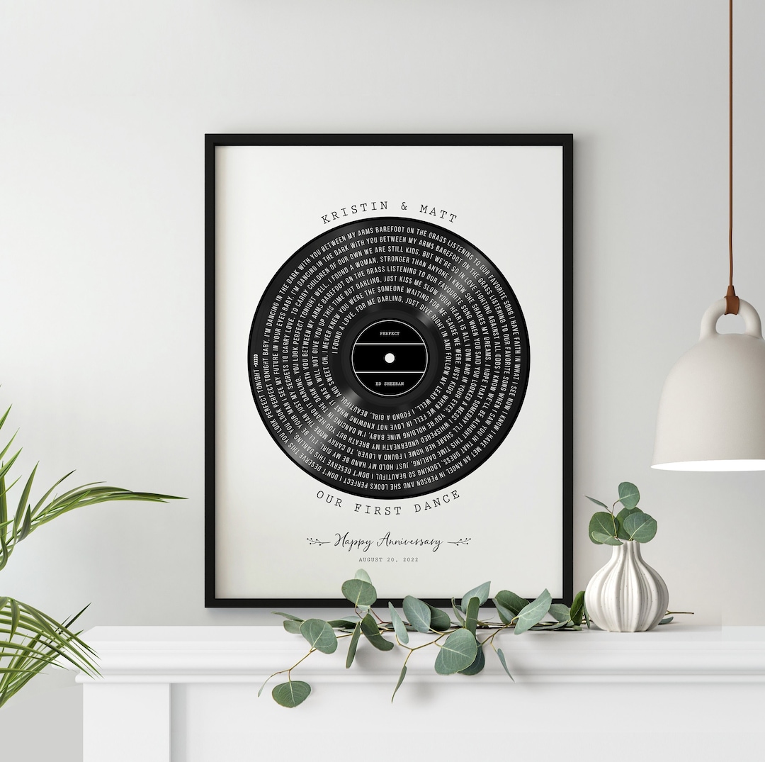Our First Dance | Vinyl Record Wedding Song Lyrics for Anniversary ...