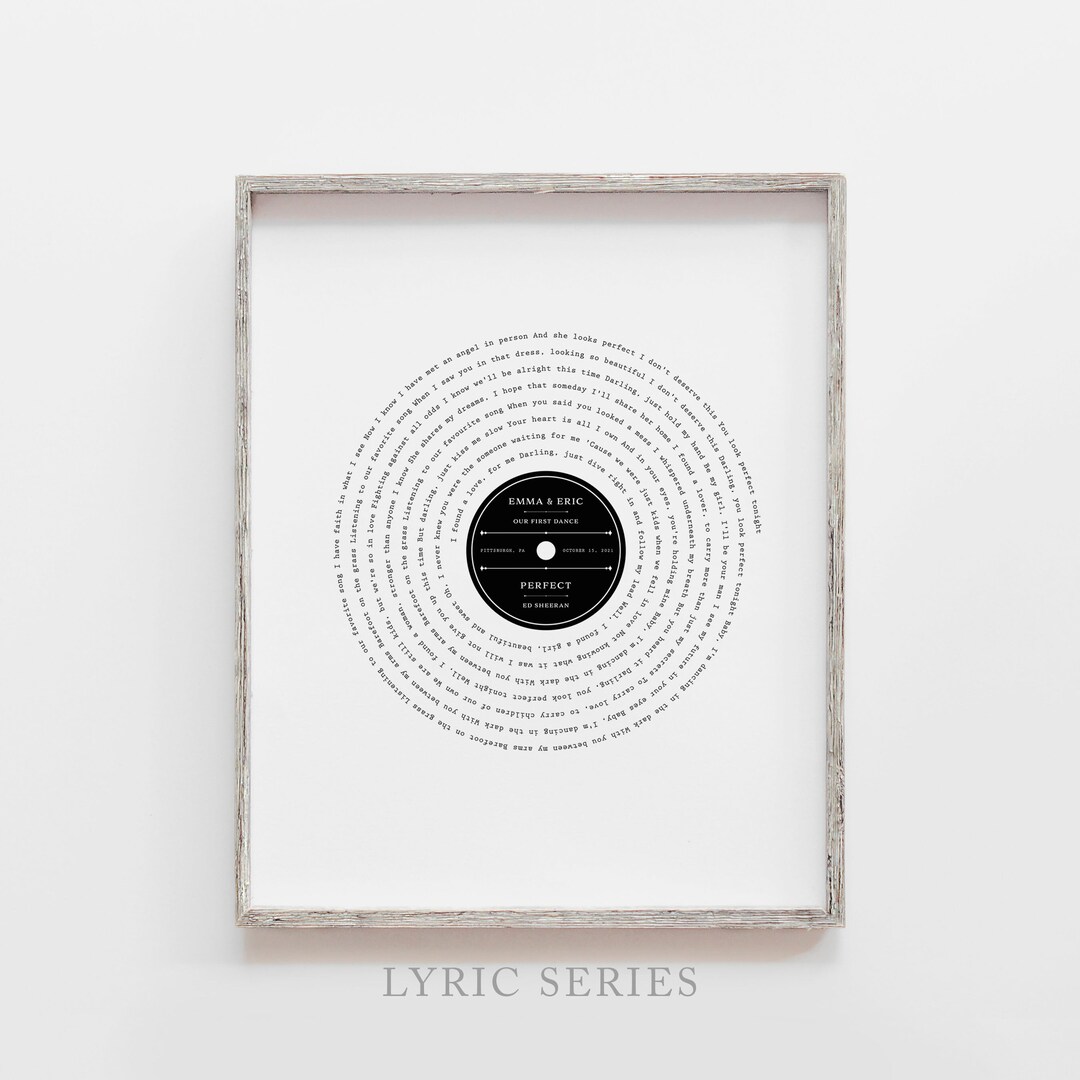 Custom Vinyl Record First Dance Lyrics | Bridesmaid Gift | Anniversary ...