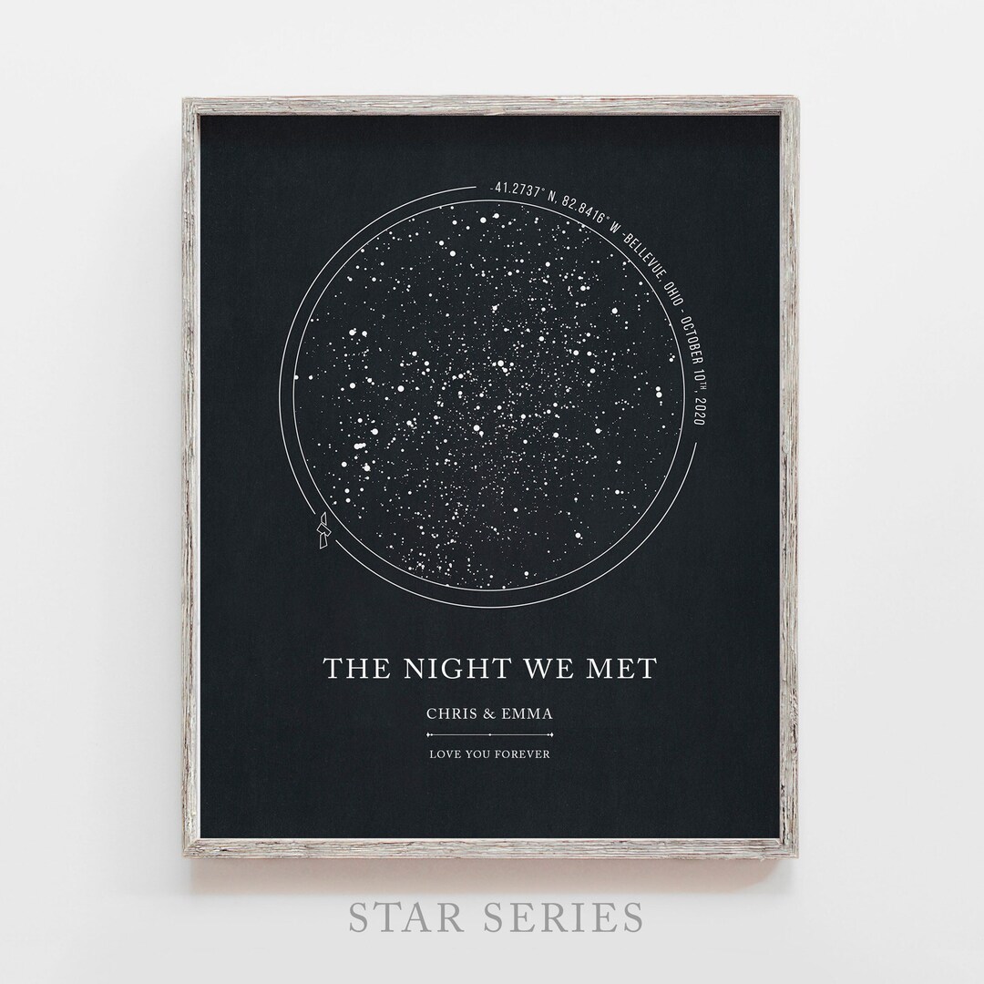 Night Sky When We Met, Personalized Gift for Men Gifts for Boyfriend ...
