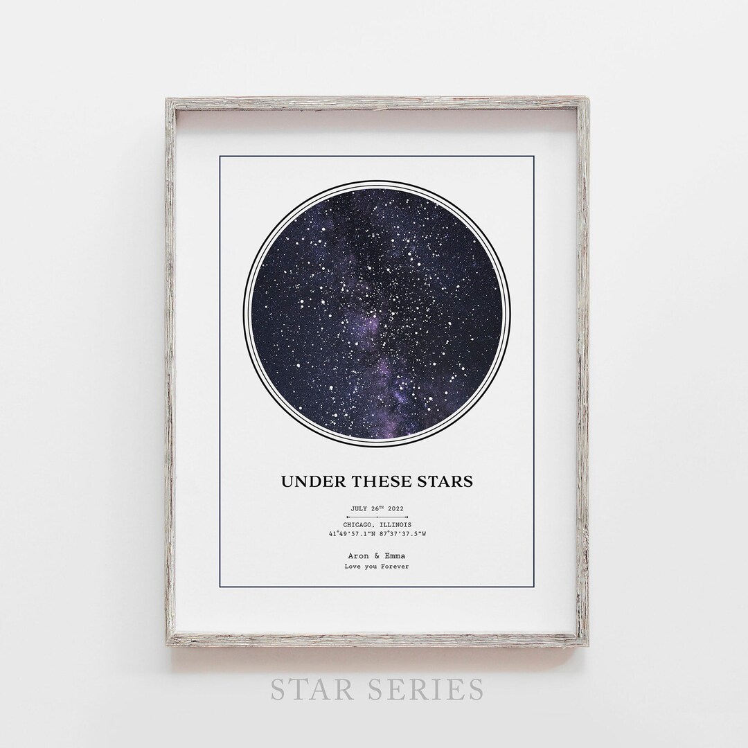 Custom Star Map Print, Star Map by Date, Digital Star Map Print ...