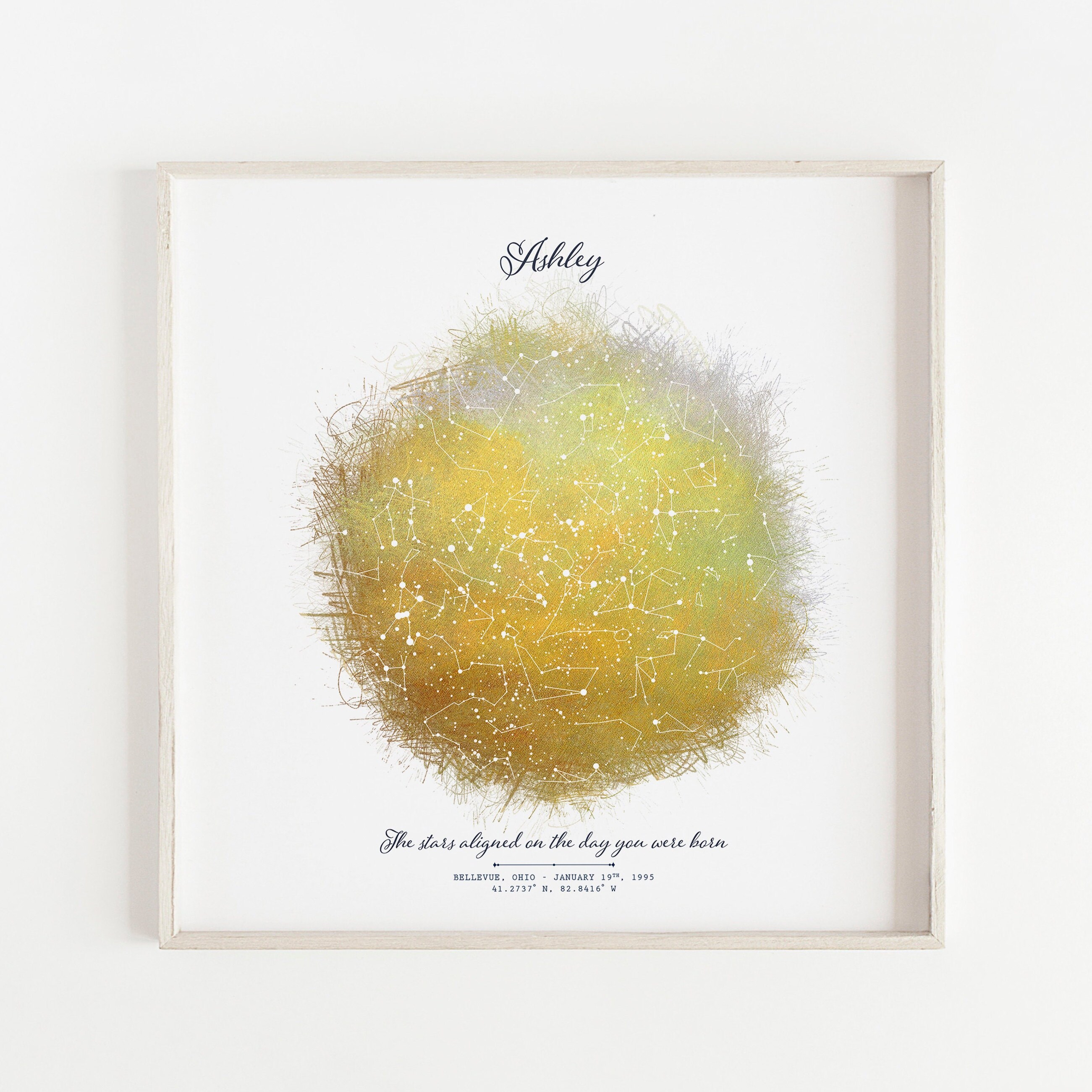 Birthday Constellation Print Custom Star Map by Date Poster - Etsy