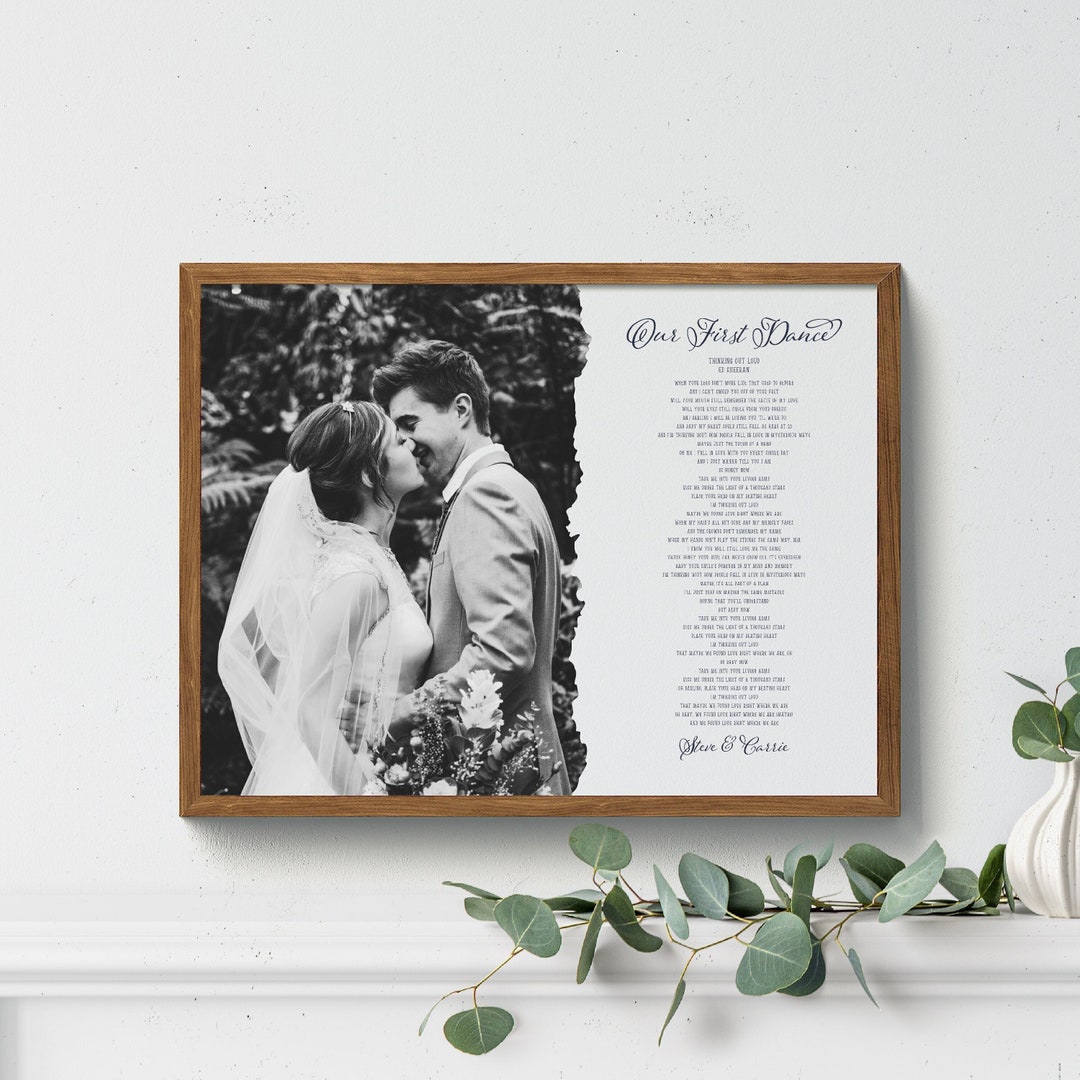 Personalized Wedding Picture Frame | Newlywed Wedding Song Lyrics ...