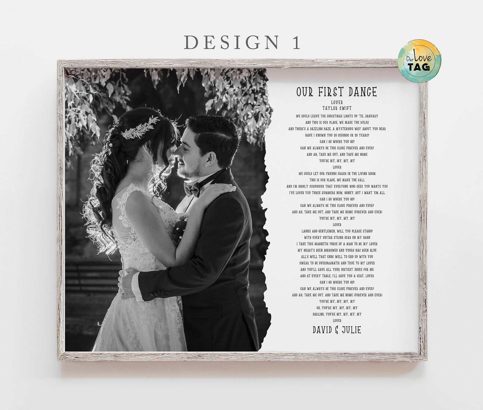 Our First Dance With Photo, Custom Framed First Dance Print on Canvas ...
