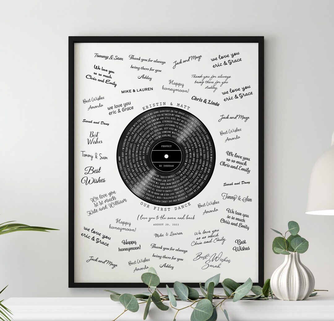 Our First Dance Guestbook | Personalized Our Wedding Song Lyrics ...