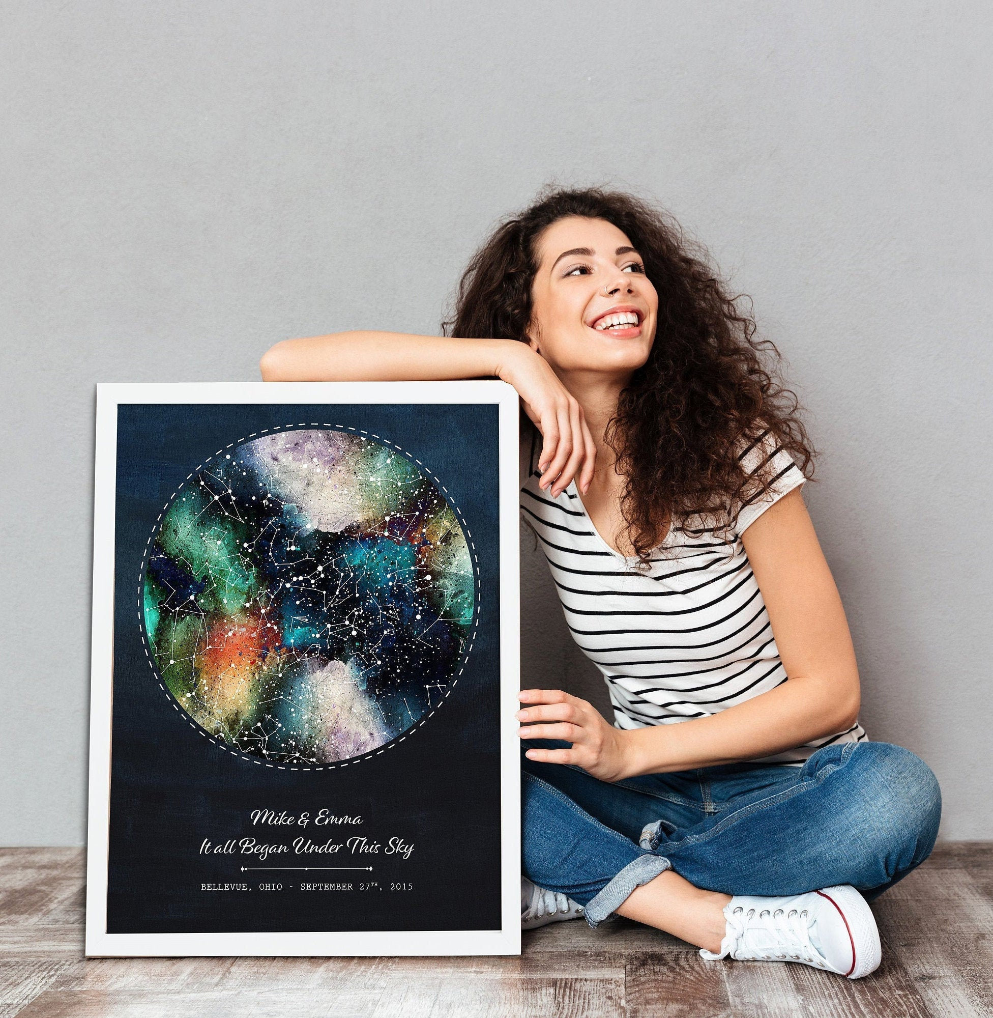 Star Map Anniversary Gift Night Sky by Date Night Sky Print | Etsy