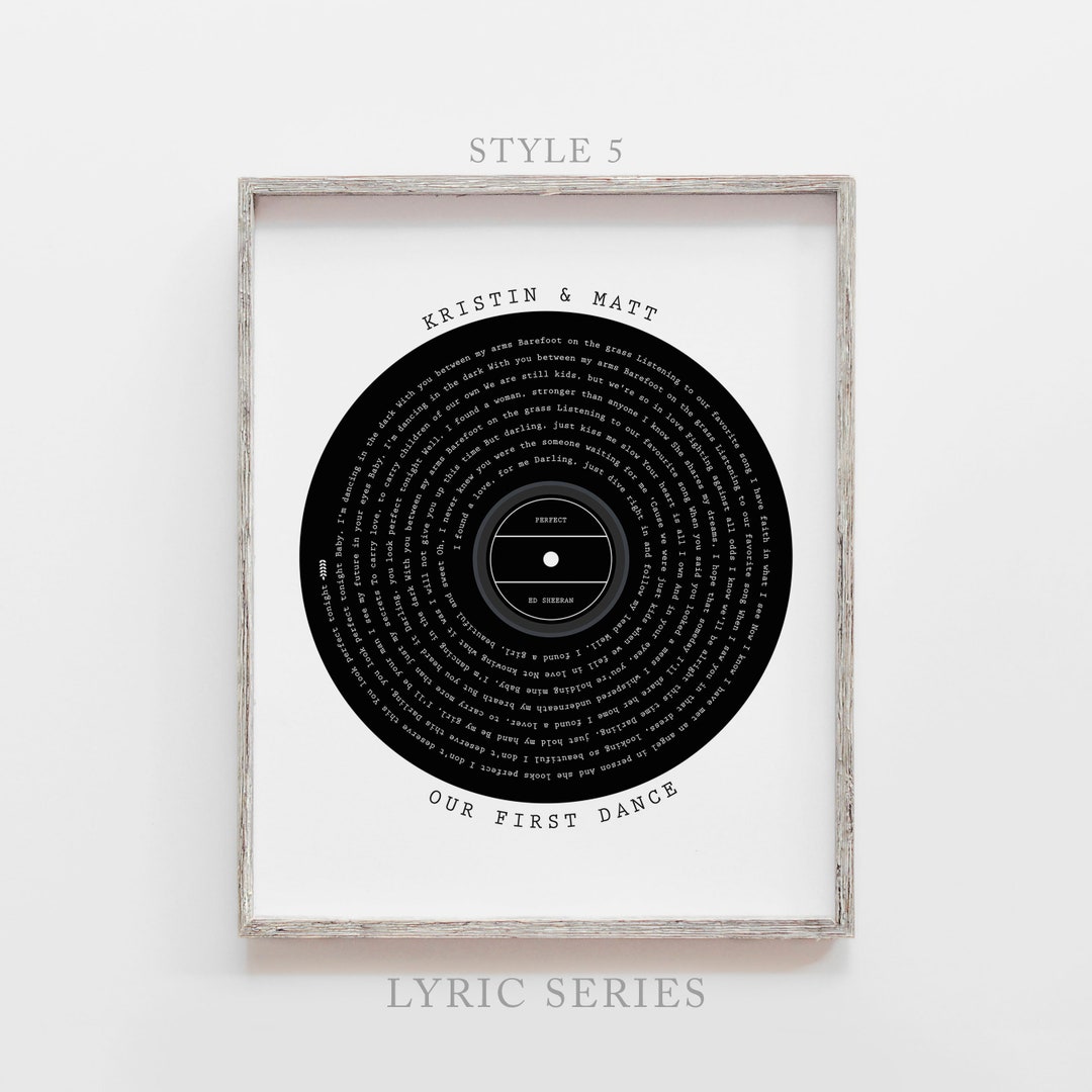 Vinyl Record First Dance Song Lyric, Bride to Be Gift From Bridesmaid ...