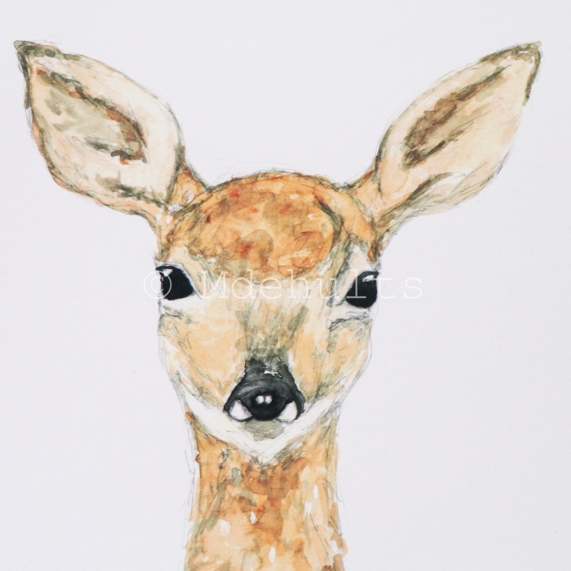 Faon, dessin, chambre d'enfant, kids room, fawn, nursery wall art ...