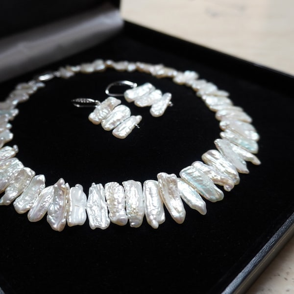 Biwa Pearl Necklace - Etsy