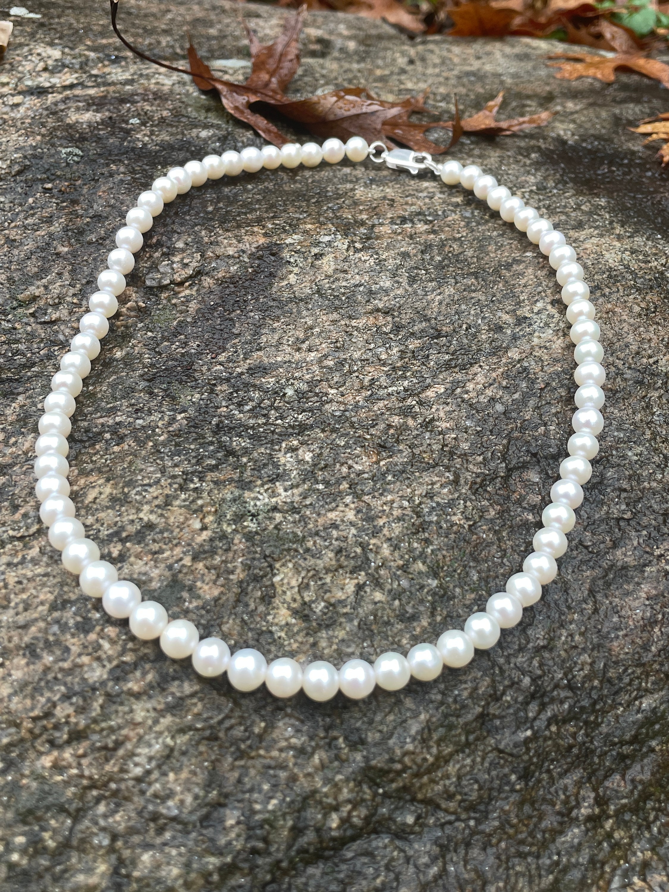 Men Pearl Necklace 6mm Natural Freshwater Pearls Mens - Etsy