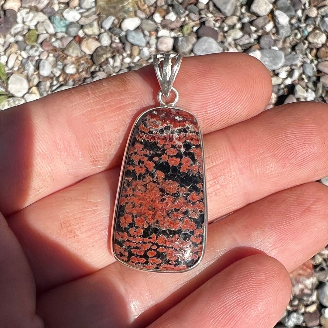 Firework Mahogany Obsidian With .925 Sterling Silver Pendant - Etsy