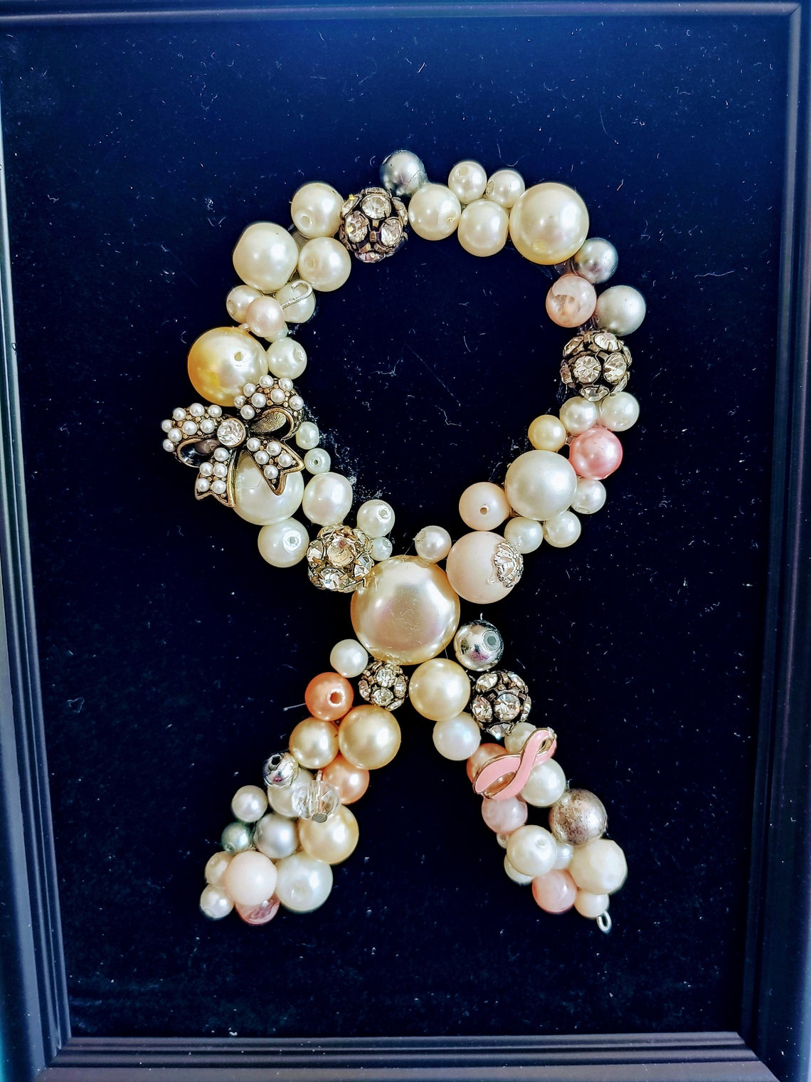 Custom Jewelry Art: Unique Breast Cancer Ribbon Made From Vintage and ...