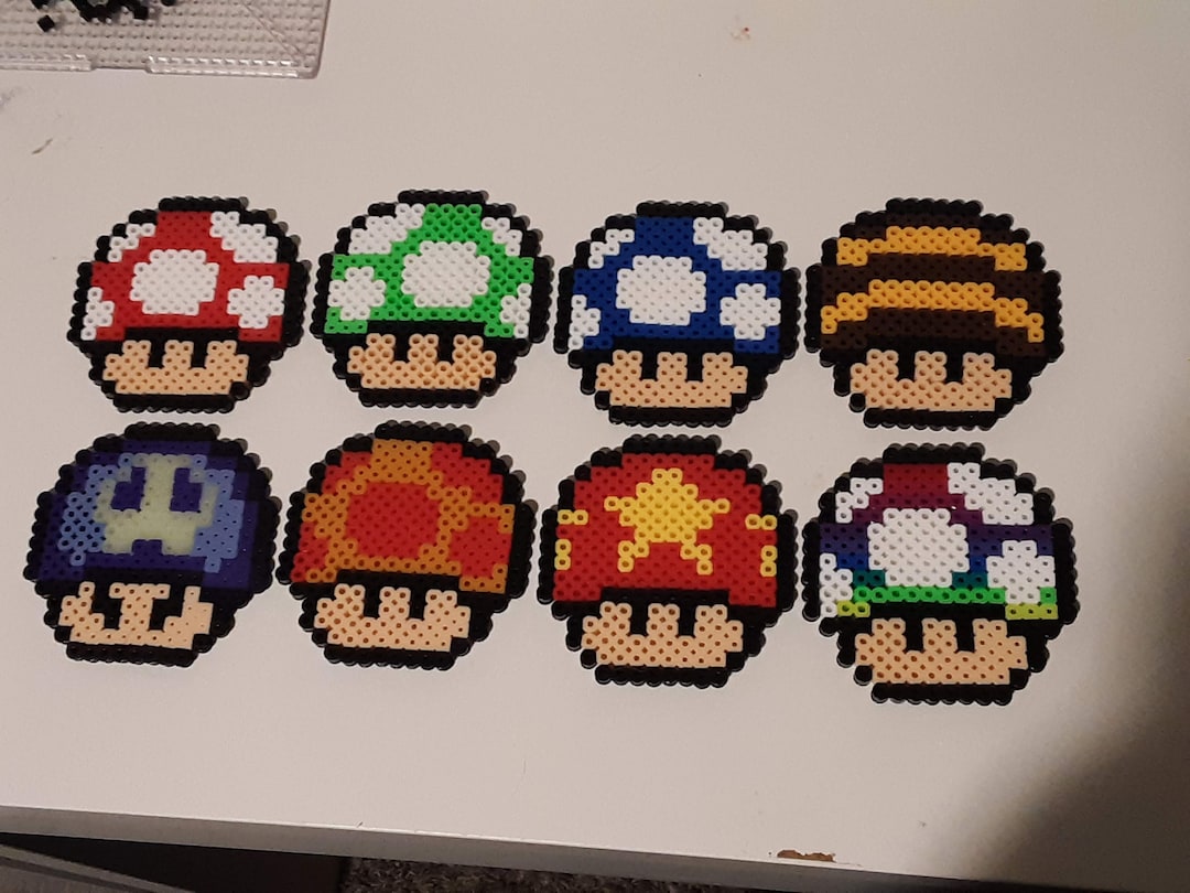 Mario Mushroom Inspired Perler Bead Art - Etsy