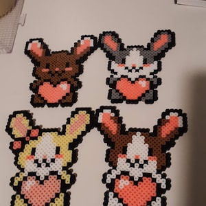 Cute Bunny Rabbit Inspired Perler Bead Art - Etsy