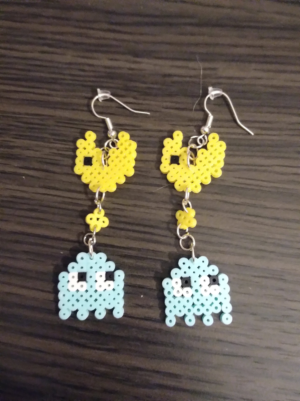 Cute Pacman Inspire Mini Perler Bead Dangle Earrings | Etsy