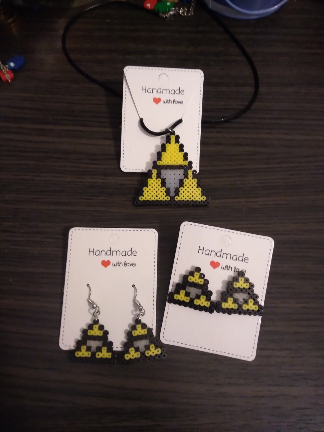 LOZ Triforce Inspired Mini Perler Bead Jewelry Set - Etsy