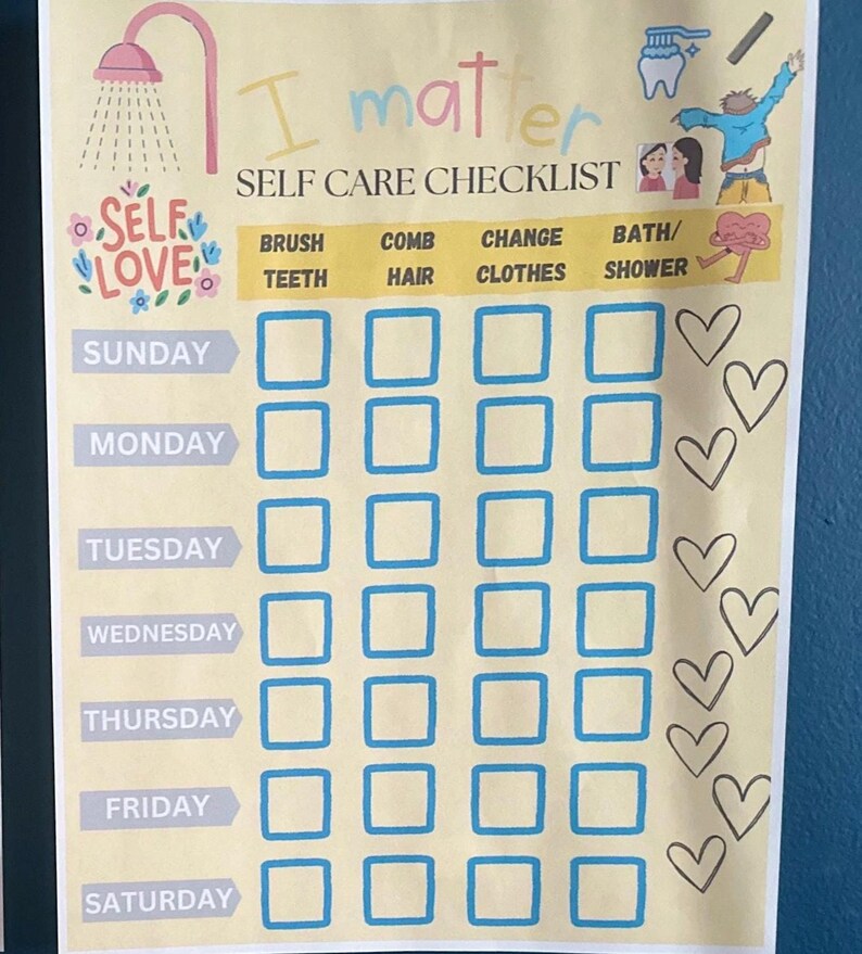 Digital Self Care Checklist for Kids - Etsy