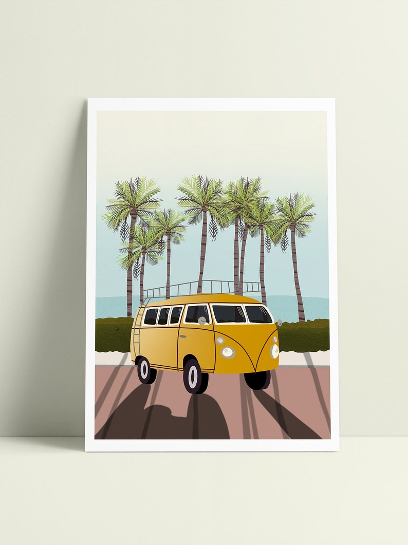 Cartel Van Life, ilustración de paisajes, decoración de furgonetas ...