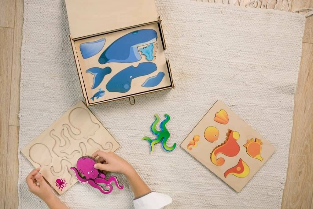 Magnetic puzzle FLIP Ocean educational wooden game for kids | Etsy