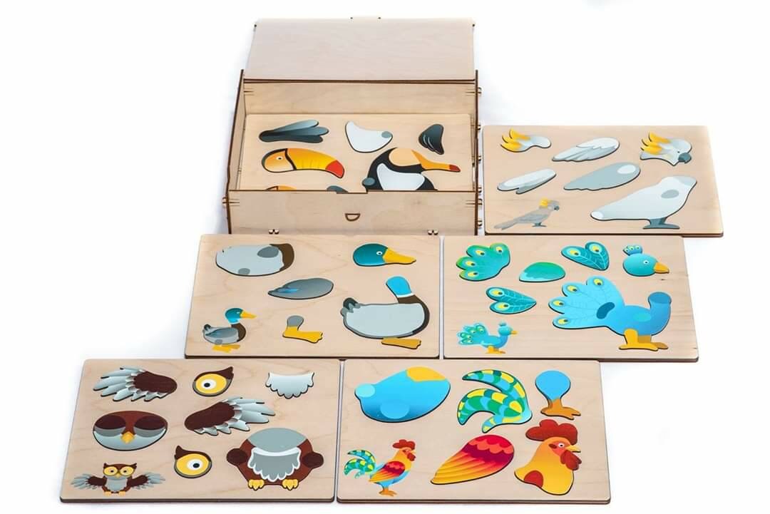 Magnetic Puzzle FLIP Birds Educational Wooden Game for Kids That ...
