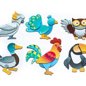 Magnetic Puzzle FLIP Birds – Educational Wooden Game for Kids, Develops ...