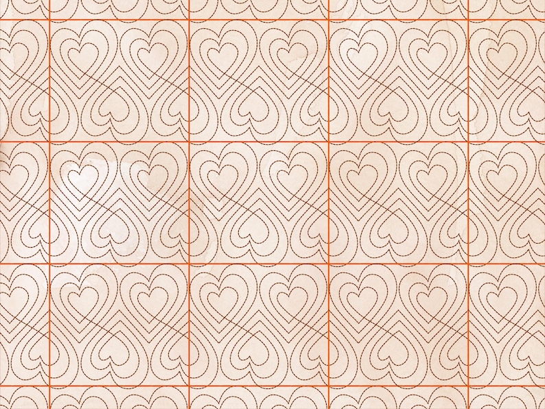 Hearts Edge to Edge Quilting Design, Longarm and Machine Embroidery ...