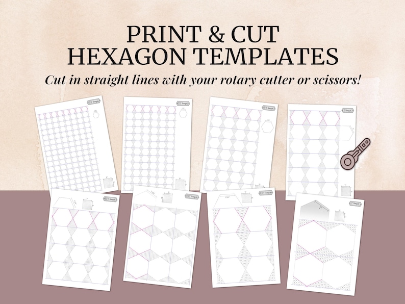 Printable Hexagon EPP Templates – 8 Sizes, Easy-cut (PDF Pattern) - Etsy
