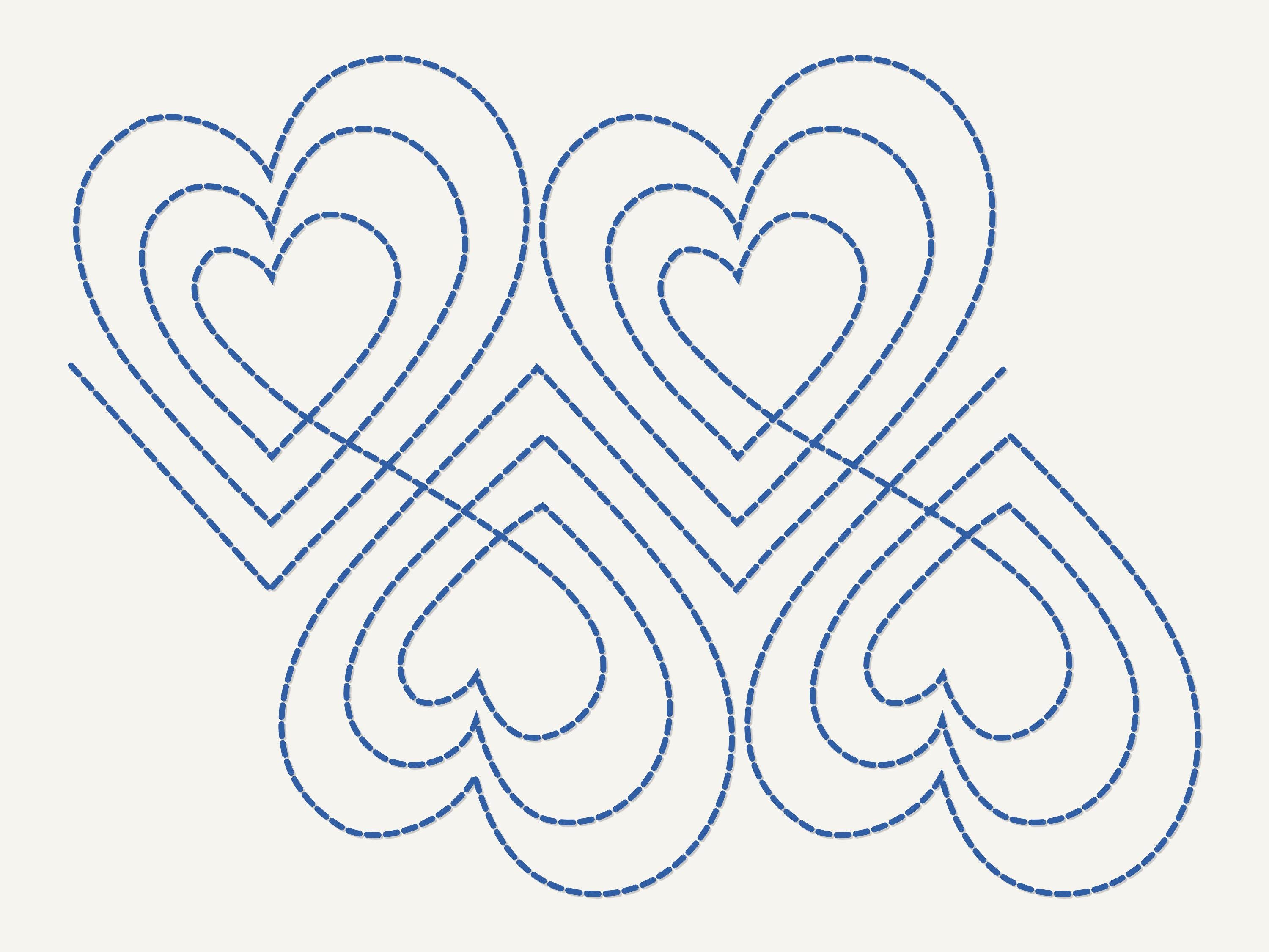 Hearts Edge to Edge Quilting Design, Longarm and Machine Embroidery ...
