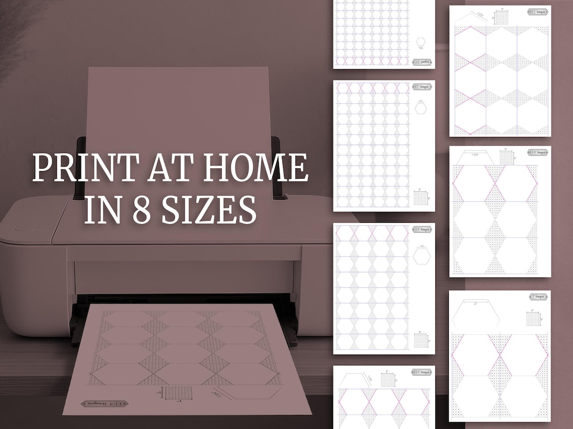 Printable Hexagon EPP Templates – 8 Sizes, Easy-cut (PDF Pattern) - Etsy