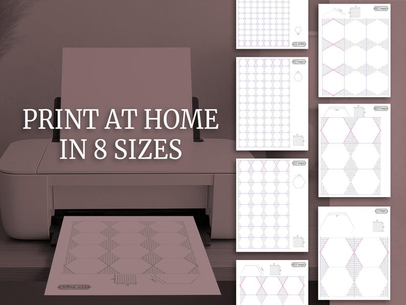Printable Hexagon EPP Templates – 8 Sizes, Easy-cut (PDF Pattern) - Etsy