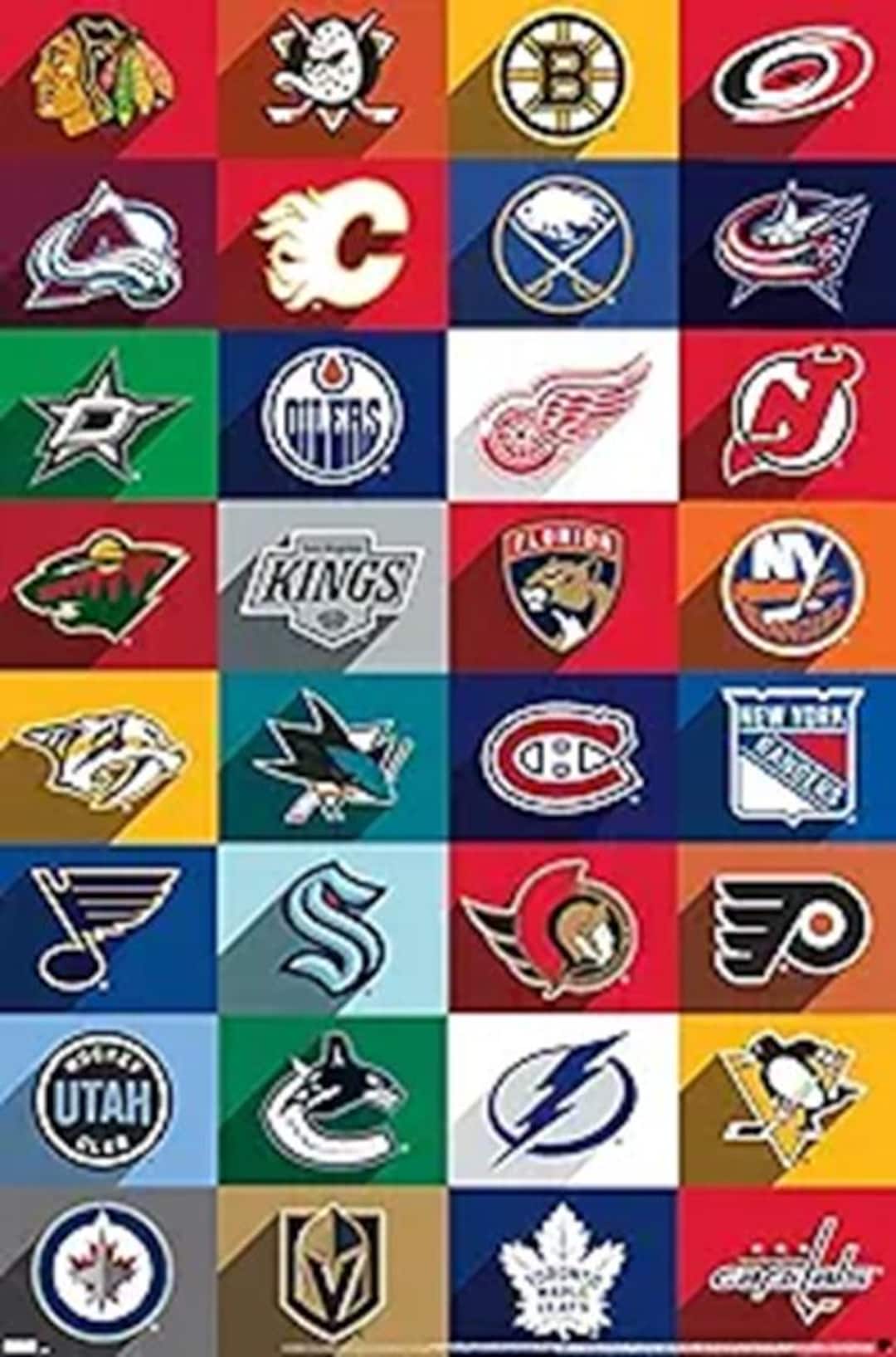NHL Teams Logos 22 X 34 Inch Rolled Poster - Etsy
