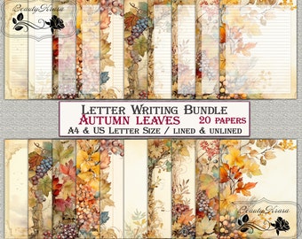 Letter Writing Bundle,printable Pdf Stationery Set Lily Pond,unlined ...