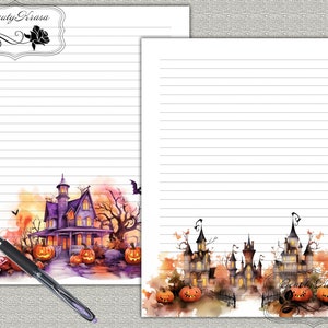 Letter Writing Bundle,printable Pdf Stationery Set Halloween,unlined ...