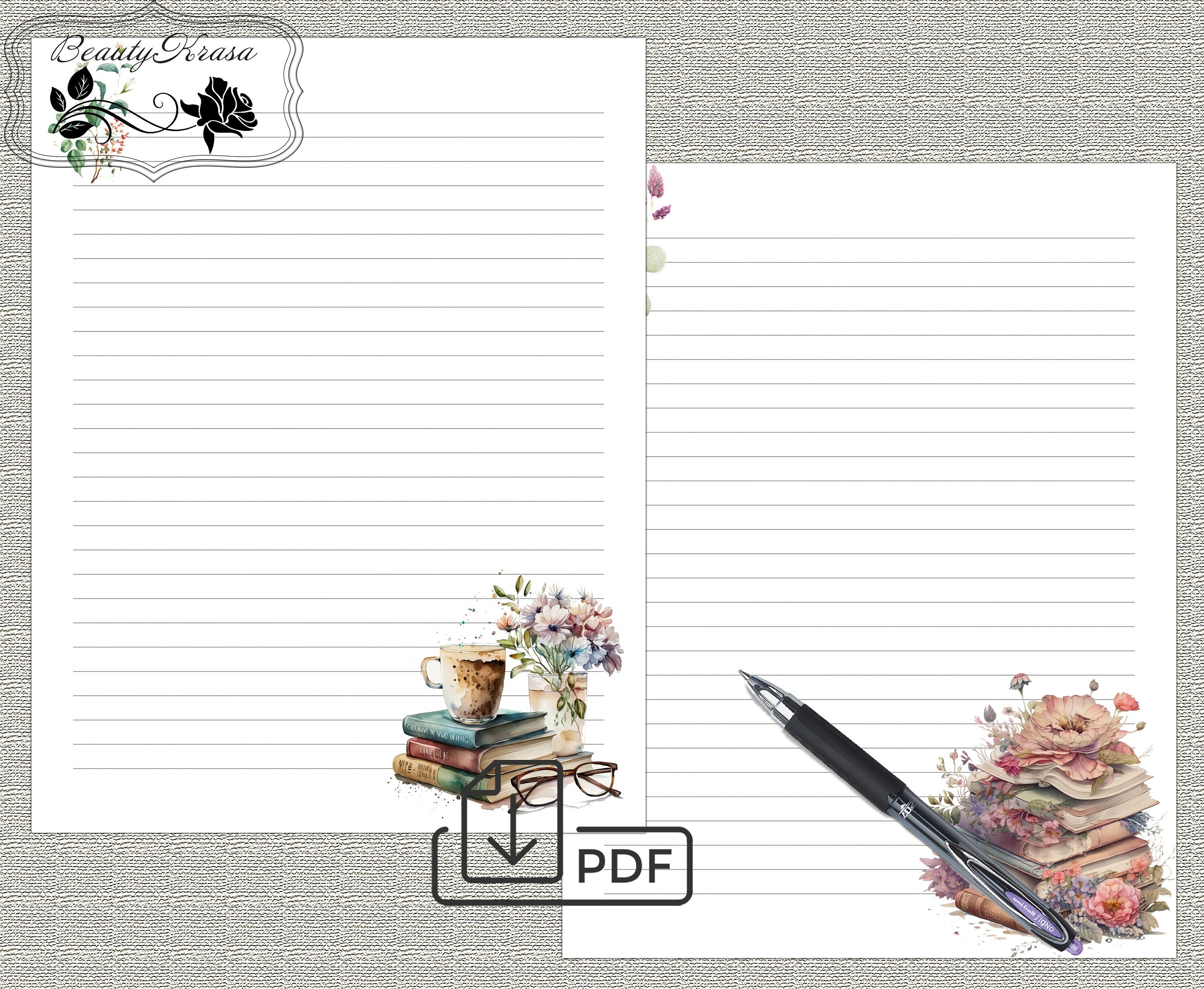 Letter Bundle Writing Stationery Set,printable Stationary Download ...