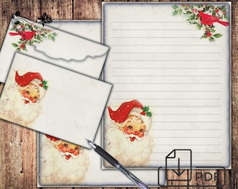Christmas Stationary Digital Set,letter Writing Lined Paper - Etsy
