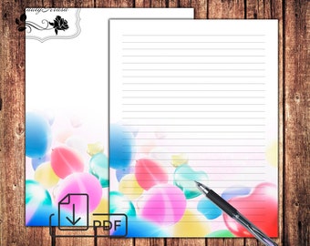 Floral Printable Stationery Lined Paper Printable Writing - Etsy