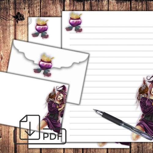 Printable Stationery Halloween Set 6letter Writing Holidays - Etsy