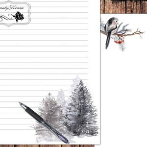 Printable Stationary Digital Set Winter,letter Writing Paper&envelope ...