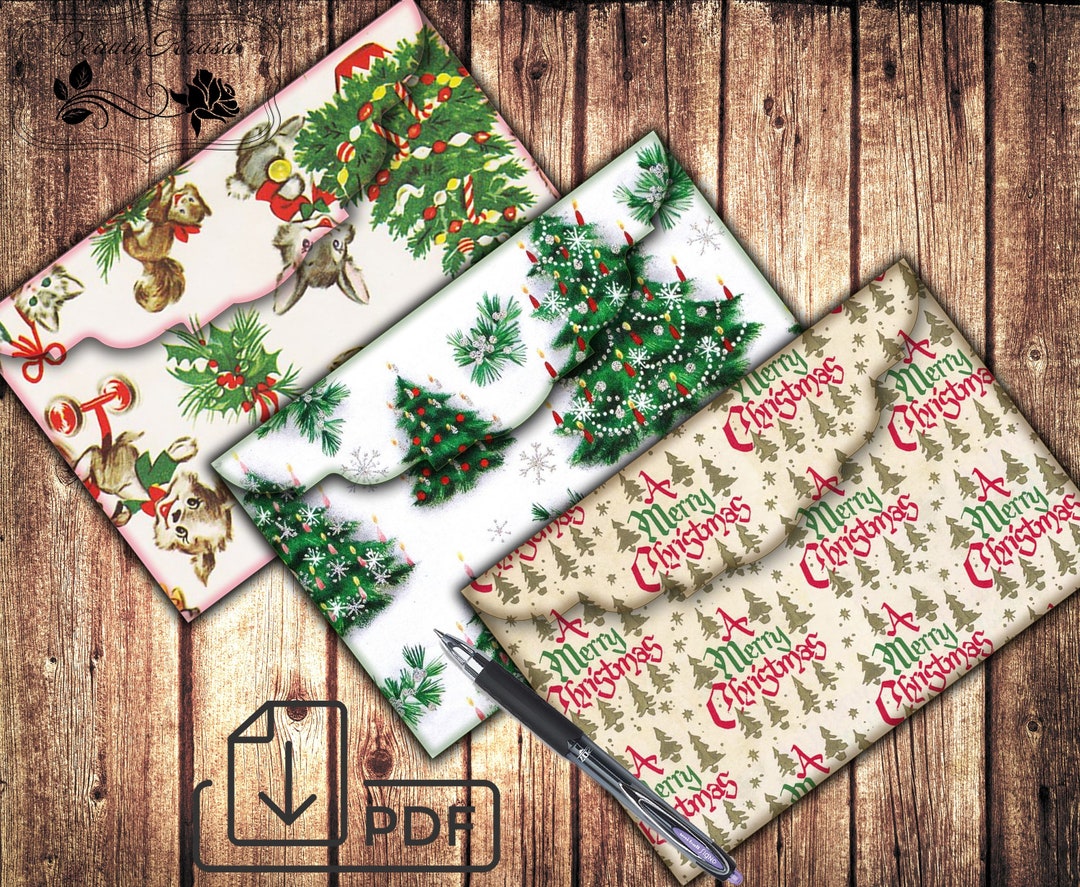 Set of 3 Printable Christmas Envelopes,stationary Digital Kit - Etsy