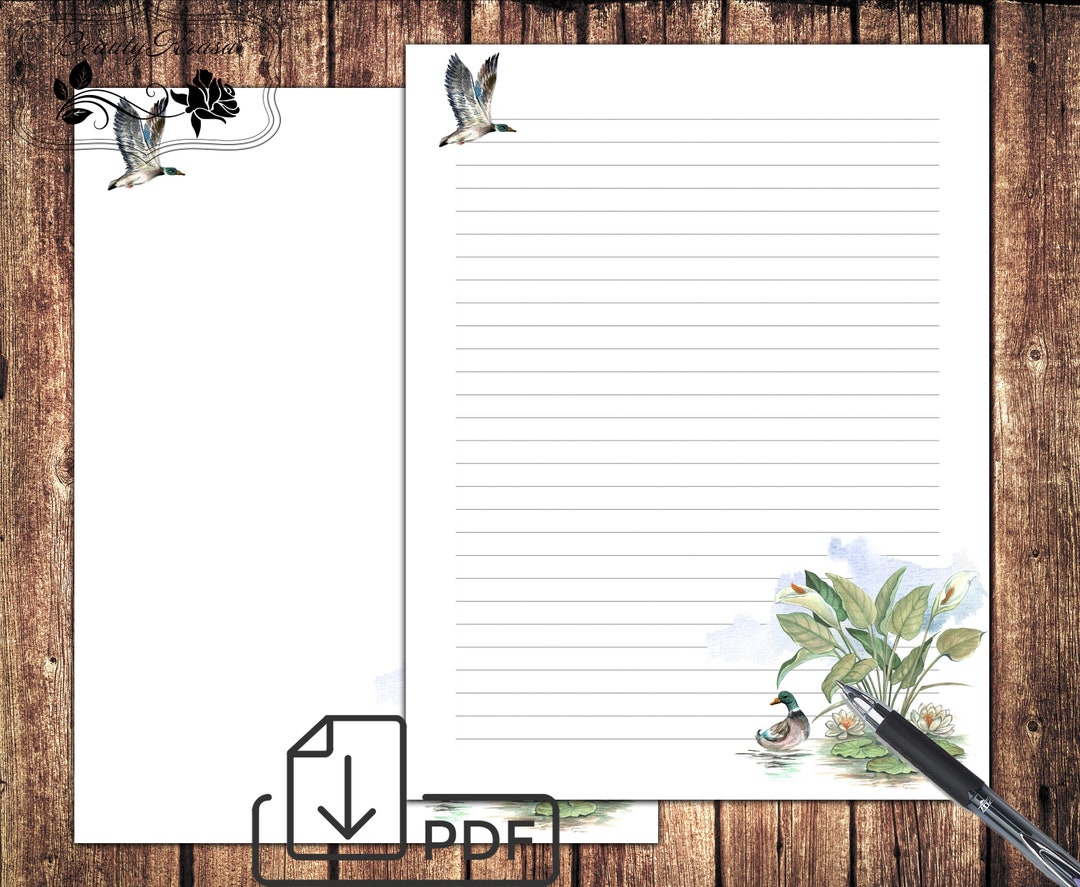 Bird Illustration Letter Writing Set,printable Letters Stationary ...