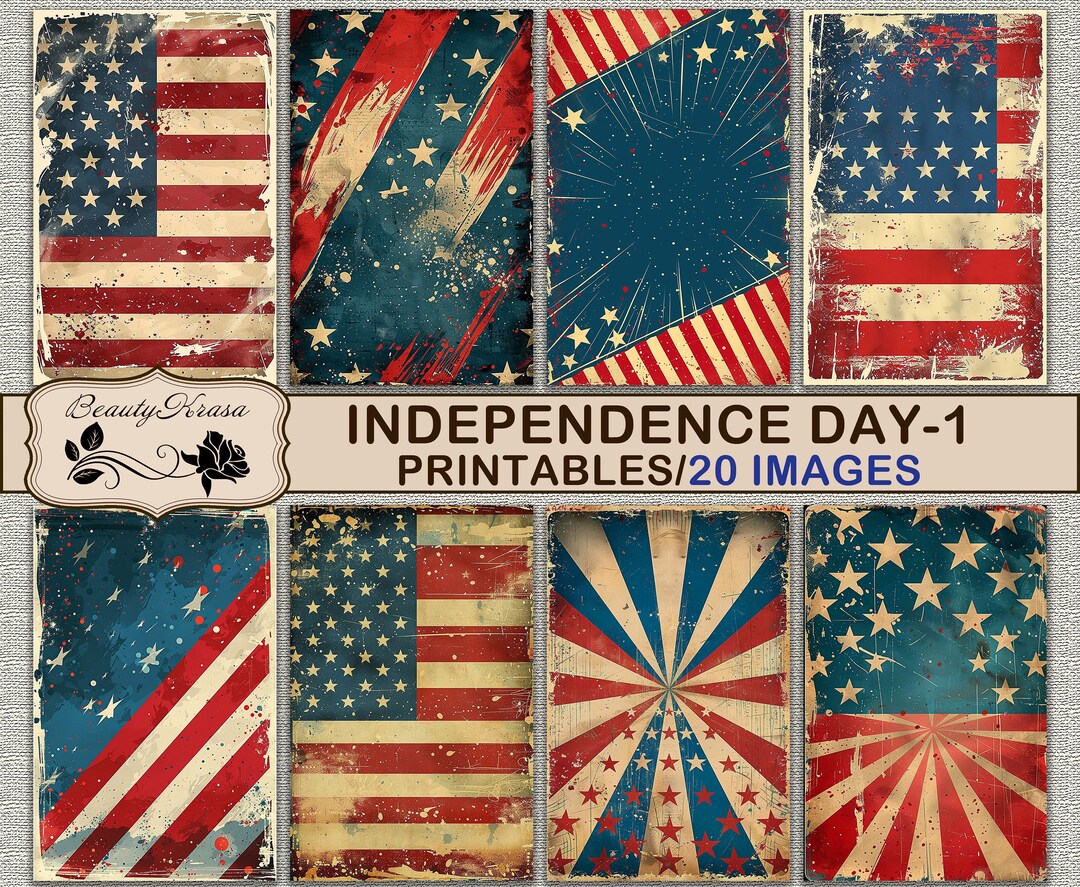 Independence Day-1, Pages 20 Printables, Printable Collage - Etsy