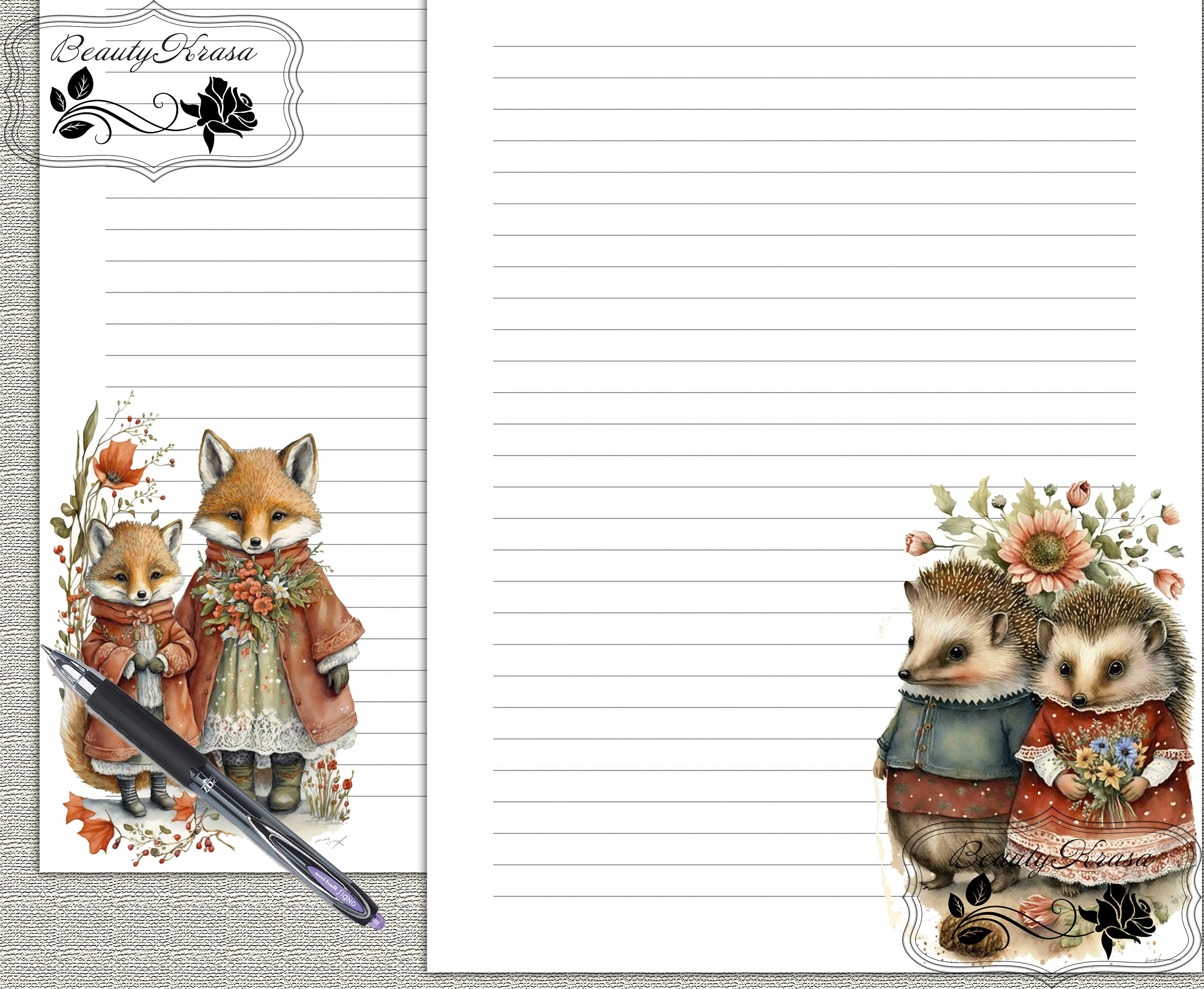 Letter Bundle Writing Stationery Set,printable Stationary Download ...