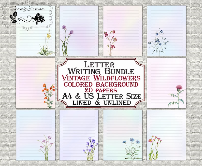 Letter Writing Bundle Paper Stationary Setprintable - Etsy