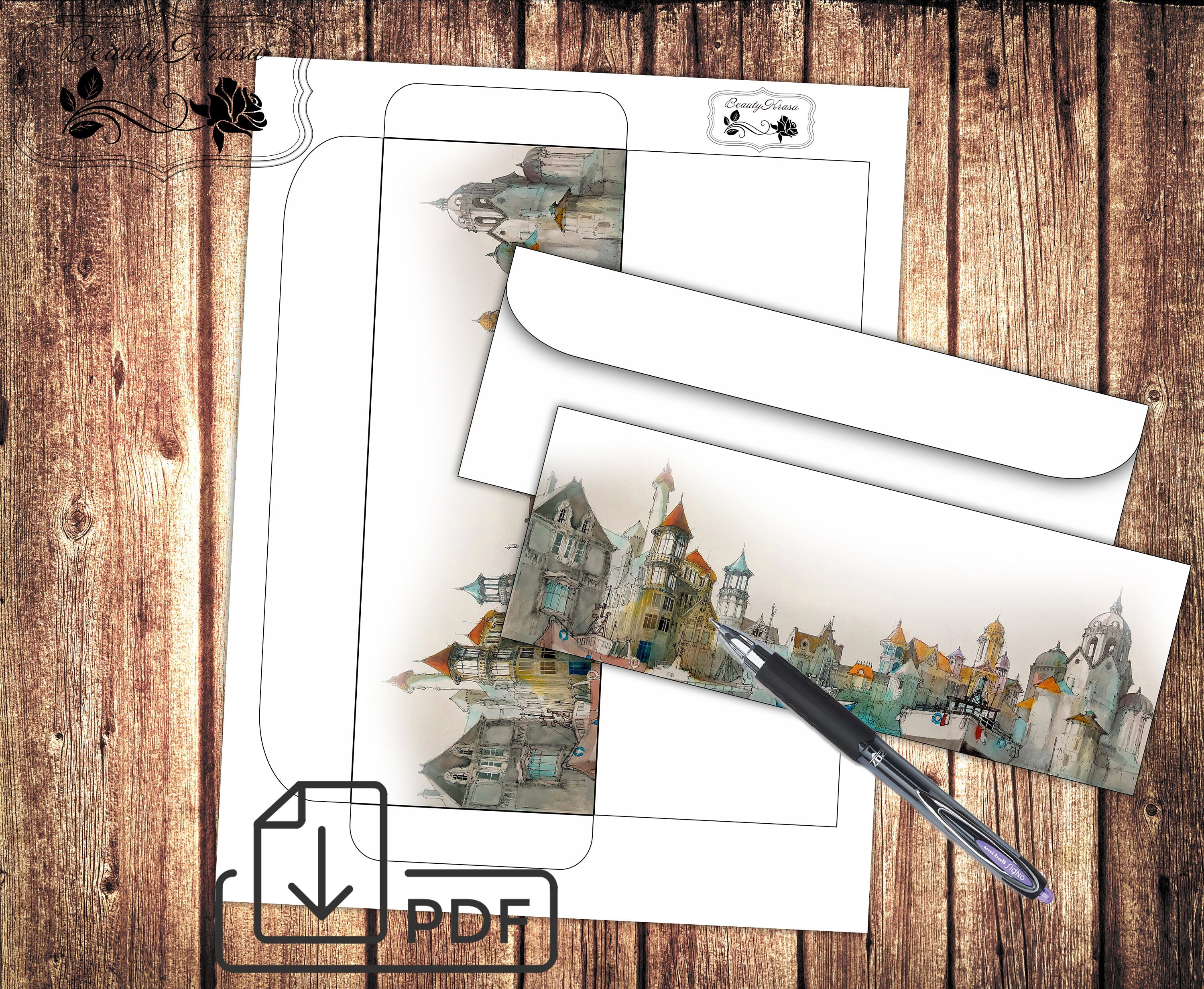 Printable Letter Writing Paper Setlandscape Stationerylined - Etsy