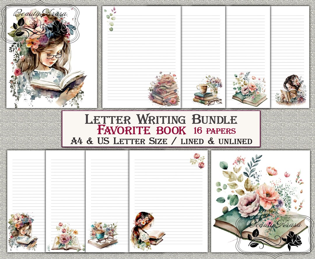 Letter Bundle Writing Stationery Set,printable Stationary Download ...