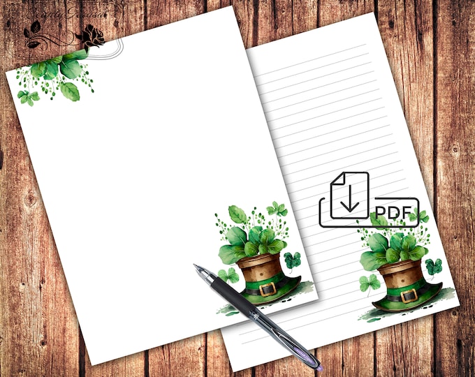 St Patrick's Day, Printable Paper, Letter Writing, Journal Pages, St ...