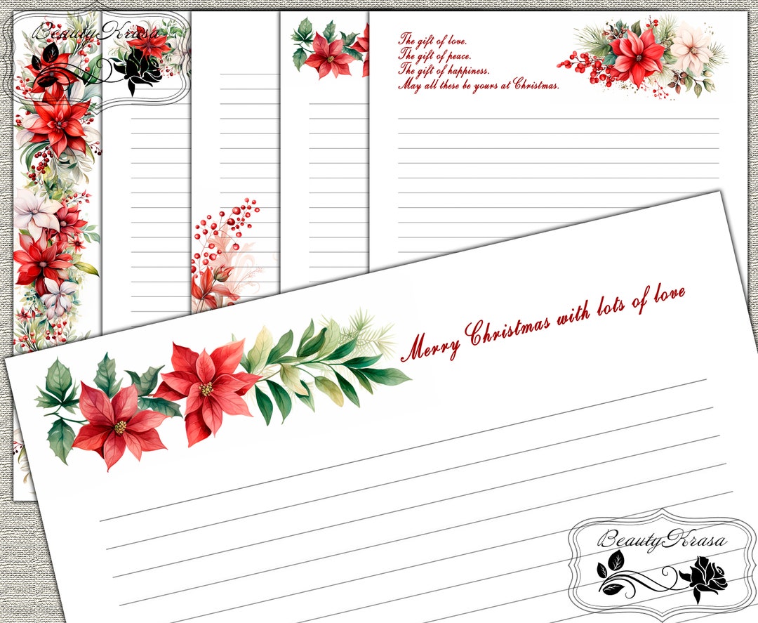 Letter Bundle Writing Stationery Set,printable Stationary Christmas-3 ...