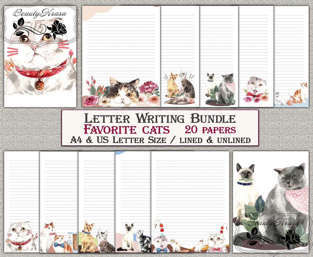 Letter Bundle Writing Stationery Set,printable Stationary Download ...