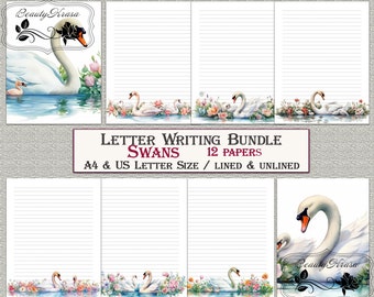 Letter Writing Bundle,printable Pdf Stationery Set Flowers on Vintage ...