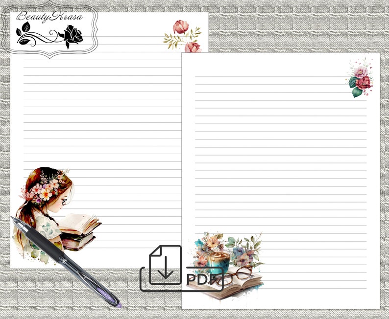 Letter Bundle Writing Stationery Set,printable Stationary Download ...